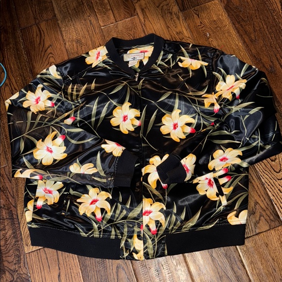 Caribbean Joe | Jackets & Coats | Caribbean Joe Tropical Floral Satin ...